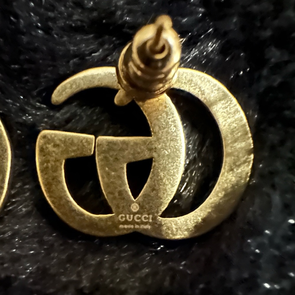 Rare! Authentic Gucci Vintage Marmont Gg Stud Earring… - Gem